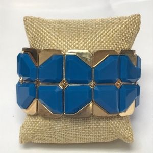 Charming Charlie | Jewelry | Charming Charlie Blue Gold Stretch Cuff ...